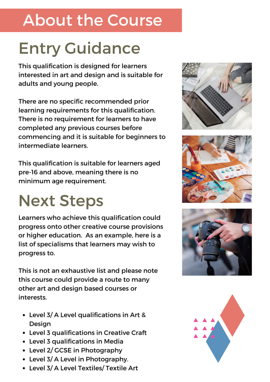 L2 Certificate in Art & Design – ACED Qualifications